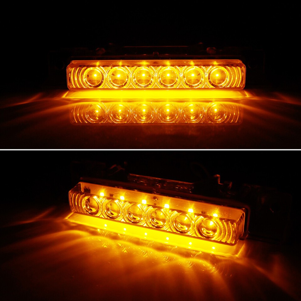 5Pack Amber Lens Amber LED Cab Roof Marker Lights For 2003-up Volvo VN ...