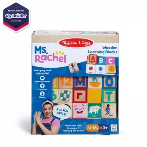 Melissa & Doug Ms. Rachel Letter, Number, Game Wooden Learning Blocks ...