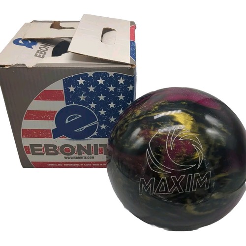 Ebonite Maxim Bowling Ball 8lb 6oz Black/Purple/Gold Galaxy Swirl ...