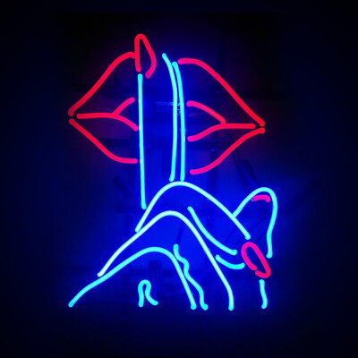 24"x20"Keep Quiet Neon Sign Light Club Store Wall Decor Handmade Real ...