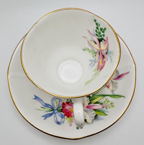 Vintage Roslyn Sweet Romance Blue Bow Orchid Demitasse Cup & Saucer ...
