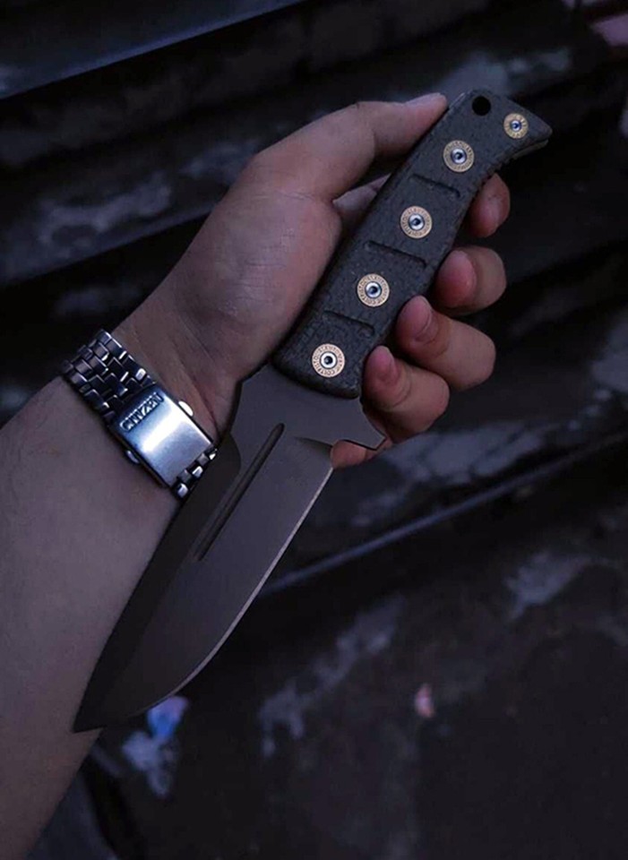 2Pcs Custom Micarta Handle Fit for Benchmade Fixed Adamas 375 Knife ...