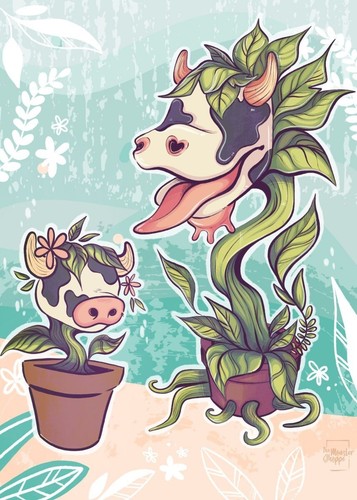 Cow Plant PREMIUM POSTER FILM PRINT HIGH QUALITY Thick paper | eBay ...