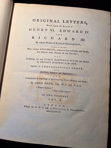 Original Letters Written during Reigns of Henry VI, Edward IV, Richard ...