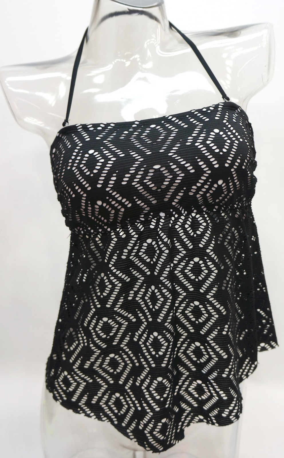 SO Black Open Back Halter Bandeau Tankini Top Swimwear Juniors' Ladies ...