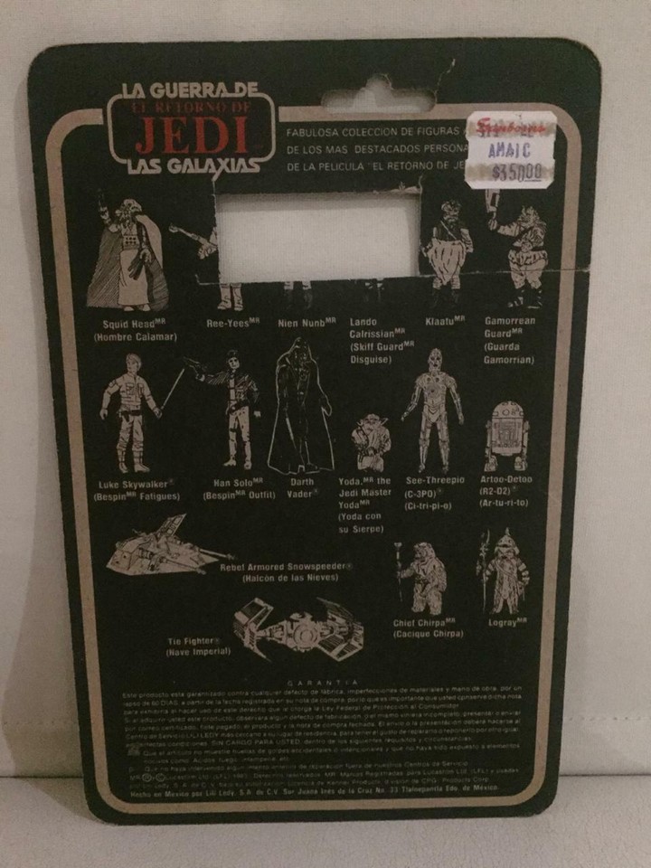 Star Wars Ree Yees Vintage Lili Ledy Retorno 14 Back Cardback Rare | eBay