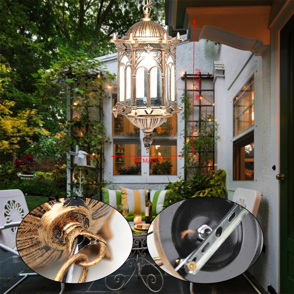 Outdoor Lantern Ceiling Hanging Light Porch Balcony Pendant Lamp ...