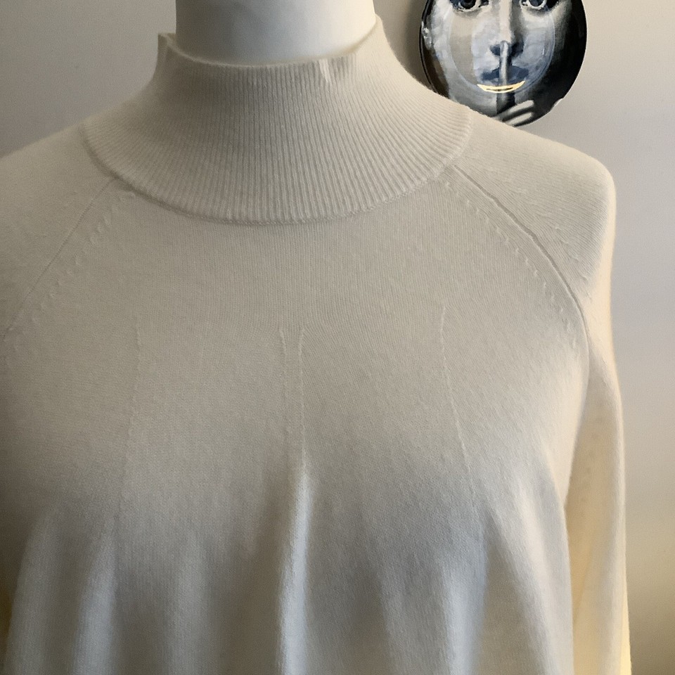 M & S Autograph Cream Turtle Neck 100% Cashmere Jumper - Size L ...