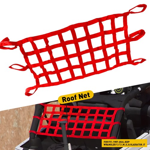 Rear Trunk Cargo Net Red for 1987-2024 Jeep Wrangler YJ TJ JK JL ...