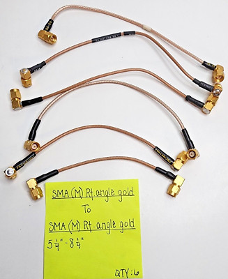 (6) SMA(Male) Right Angle, Gold to SMA(Male) Right Angle, Gold Cables 5 ...