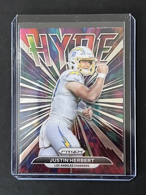 2021 Panini Prizm Justin Herbert Hype Insert #H-1 Los Angeles Chargers ...
