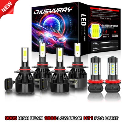 For Toyota Matrix 2009-2014 6pc LED Headlight Fog Light Bulbs Combo ...