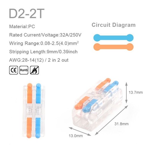 Universal Docking Connectors Compact Spring Splicing Mini Push In ...