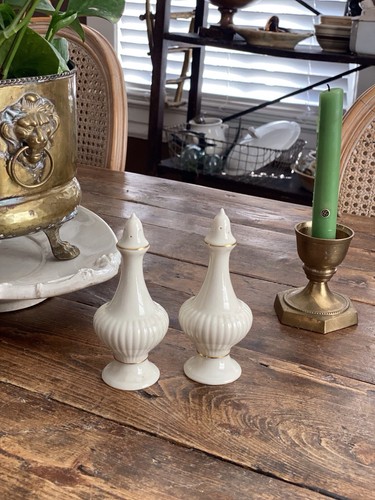 Lenox Salt and Pepper Set Ivory with Gold Trim | eBay