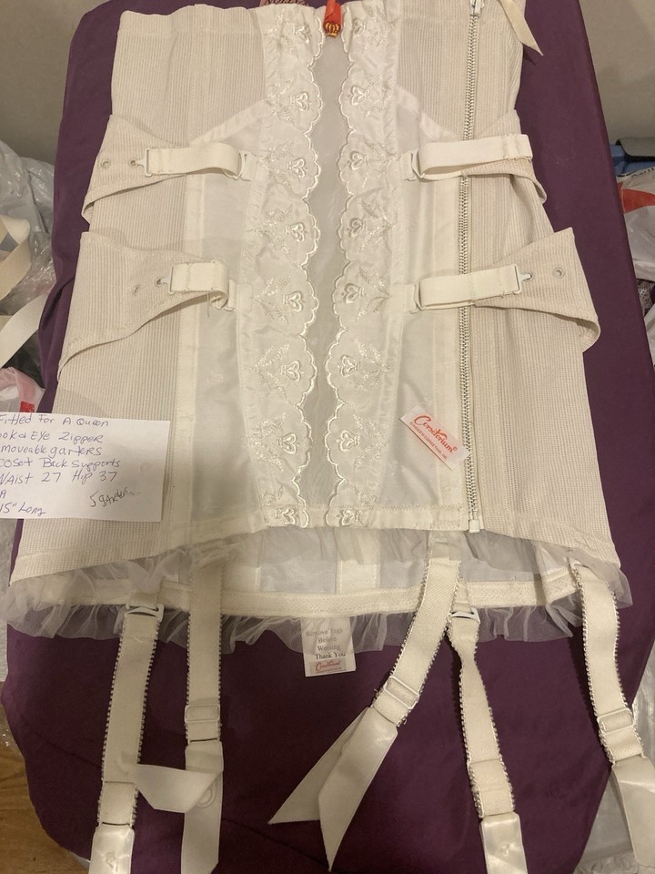 OTC Side Hook Zipper support girdle boned front & back vintage W 27 ...
