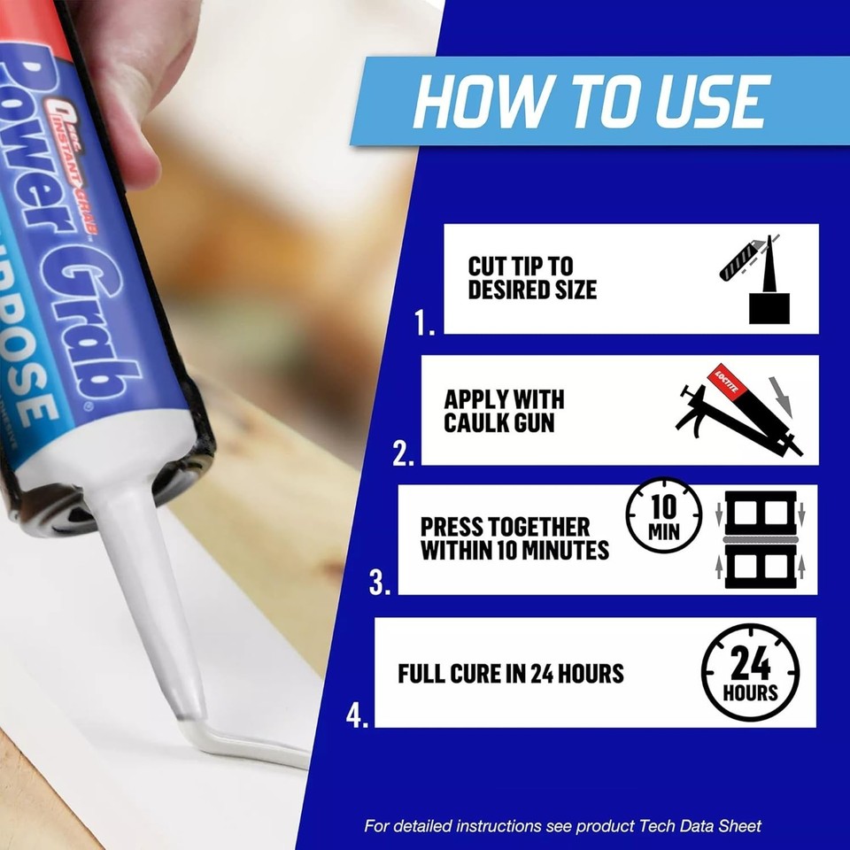 Power Grab Express All Purpose Construction Adhesive, 9 fl oz Cartridge ...