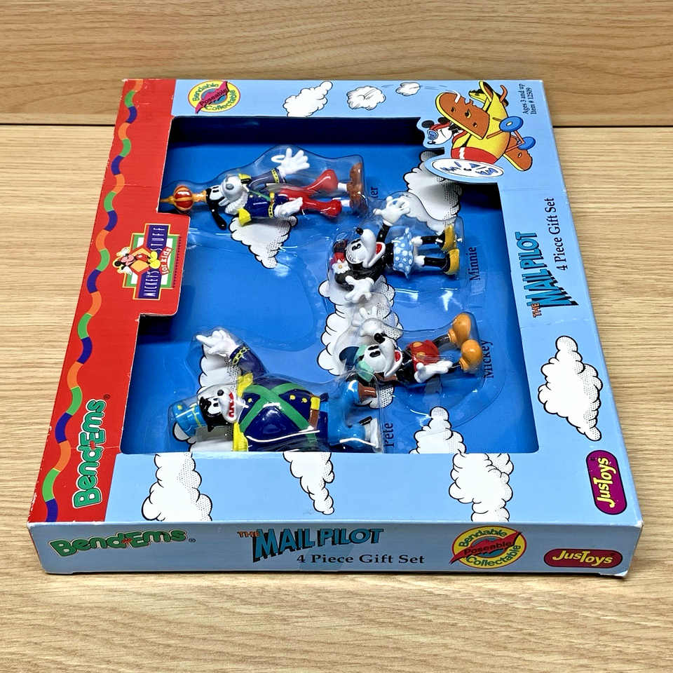 Vintage 1992 Mickey Mouse Mail Pilot BendEms Figure Set – Mickey Minnie ...