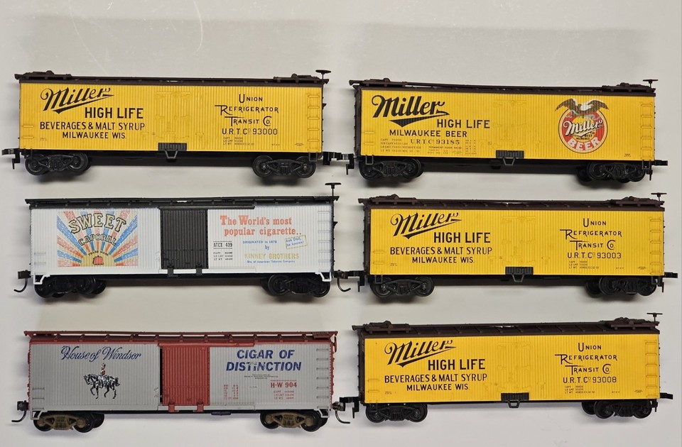 2 Smoke + 4 Walthers 40' ICE REEFERS MILLER HIGH LIFE HO 93185 93000 ...