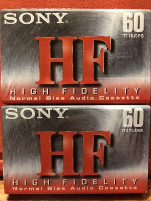 New, Two Sony HF 60 High Fidelity Blank Audio Cassette Tapes Normal ...