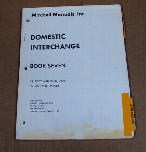 Vtg Mitchell Manual, Inc. DOMESTIC INTERCHANGE BOOK SEVEN ~ 1978 | eBay