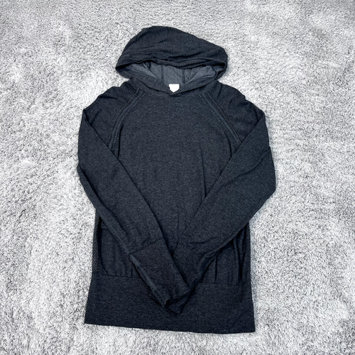 Fabletics Shirt Womens Small Gray Hoodie Long Sleeve Mesh Back ...