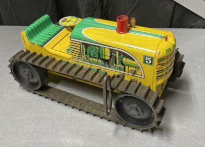 Vintage 50s Marx Tin Litho #5 Climbing Tractor wind up ~ with Key ...