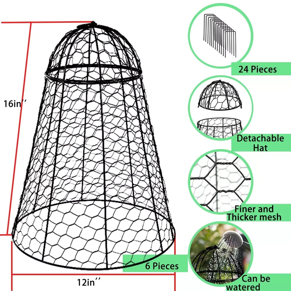 12 pc Garden Cloches for Plants Extra Large Garden Cloche Chicken Wire ...