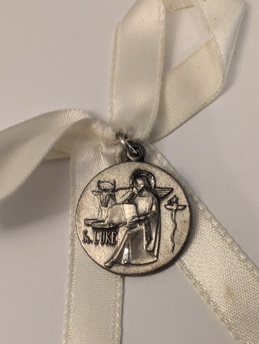 St. Luke Pendant Medal - Antaya Sterling - Catholic Patron Saint VTG ...