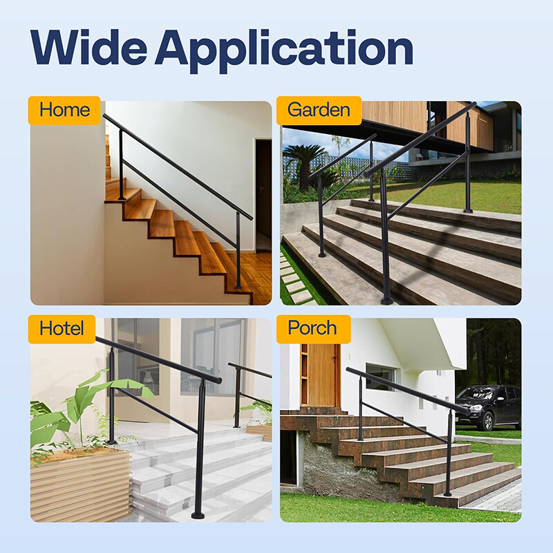 2/3/4/5/6 Steps Outdoor Stair Hand Rails Porch Deck Railing Kit ...