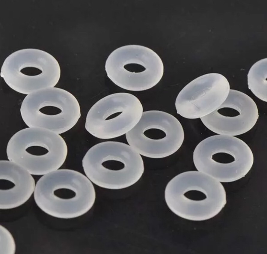 12pc-White/Clear Silicone Rubber Stopper Rings Spacer Bead Fit European ...