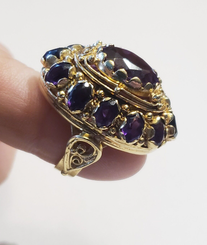 Huge Vintage 14k Amethyst Ring 18.8 Grams. Size 5.5 | eBay