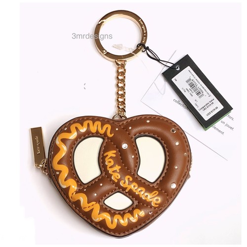 NWT Kate Spade NYC PRETZEL Leather Trim /PVC Zip-around Bag Charm ...