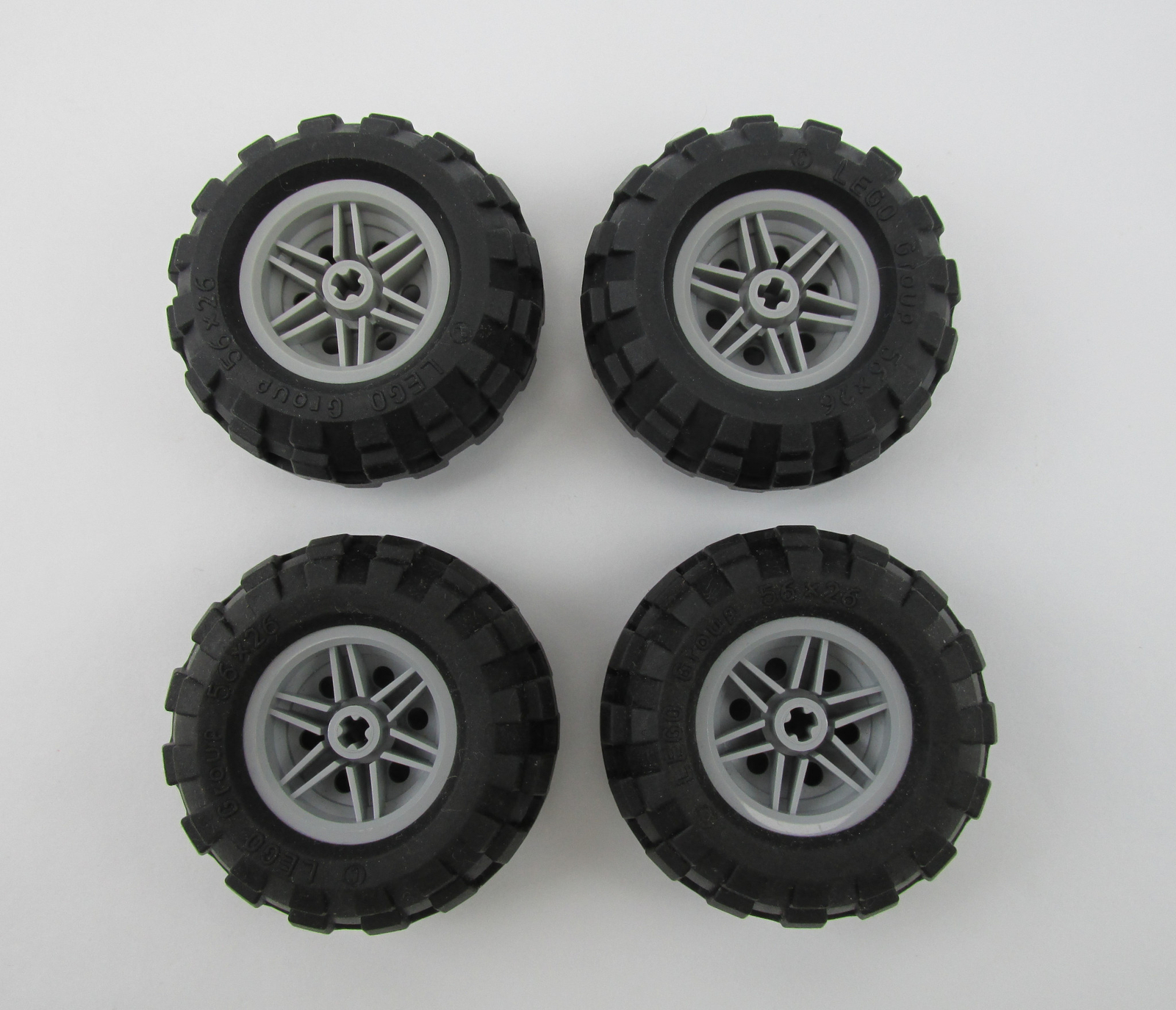 Lego Technic Lt Gray Wheel 56145 + Black Balloon Tire 56 x 26 55976 ...