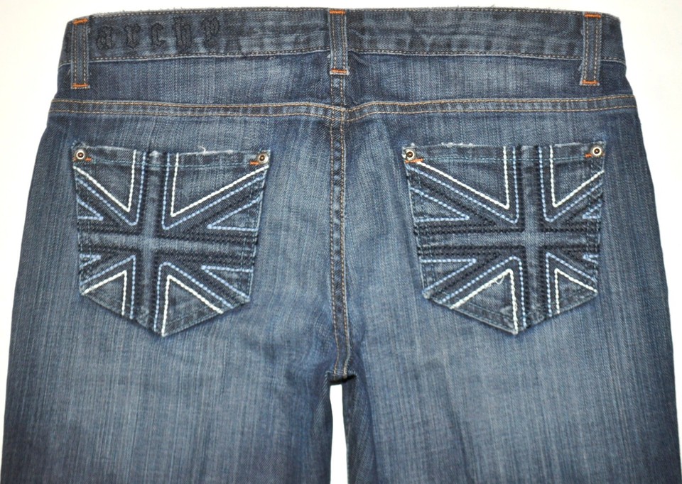 Monarchy Women's Drk Blue Flare Jeans Button Flaps 28 X 30.5 AWESOME ...