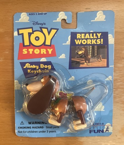 Toy Story 1996 Slinky Dog Keychain Basic Fun Works Original Release ...