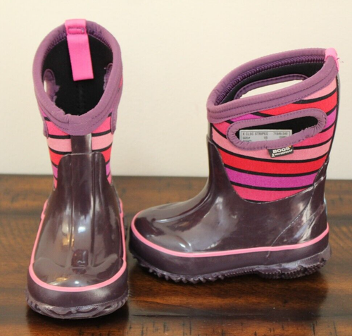 Bogs PURPLE WATERPROOF BOOTS Toddler Girls 7 Classic Snow Rain All ...