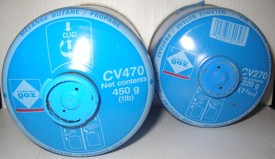 2 CAMPING GAZ Butane Propane Fuel Mix Canisters, 1 CV 270, 1 CV470 ...
