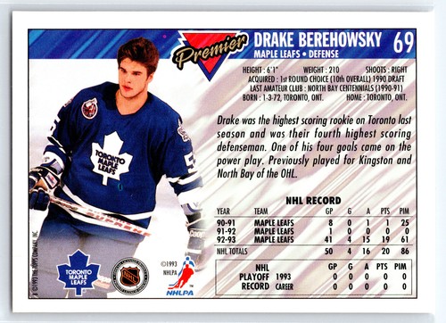 1993-94 Topps Premier #69 Drake Berehowsky | eBay