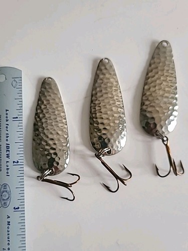 3 Vintage Acme Wonderlure ¼oz Salmon Trout Spoon Fishing Lures Hammered ...