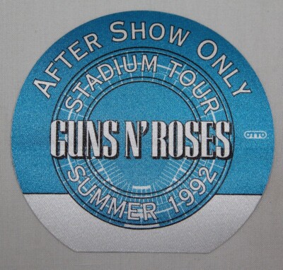 GUNS N' ROSES SUMMER 1992 TOUR AFTER SHOW ONLY BACKSTAGE PASS | eBay