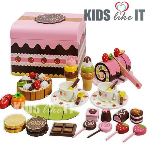 Brand New Wooden pink Chocolate afternoon tea play set | eBay Australia