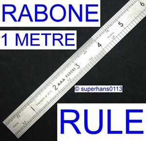Rabone 1 Metre Stainless Steel Ruler Metric & Imperial Engineers Rule 0 ...