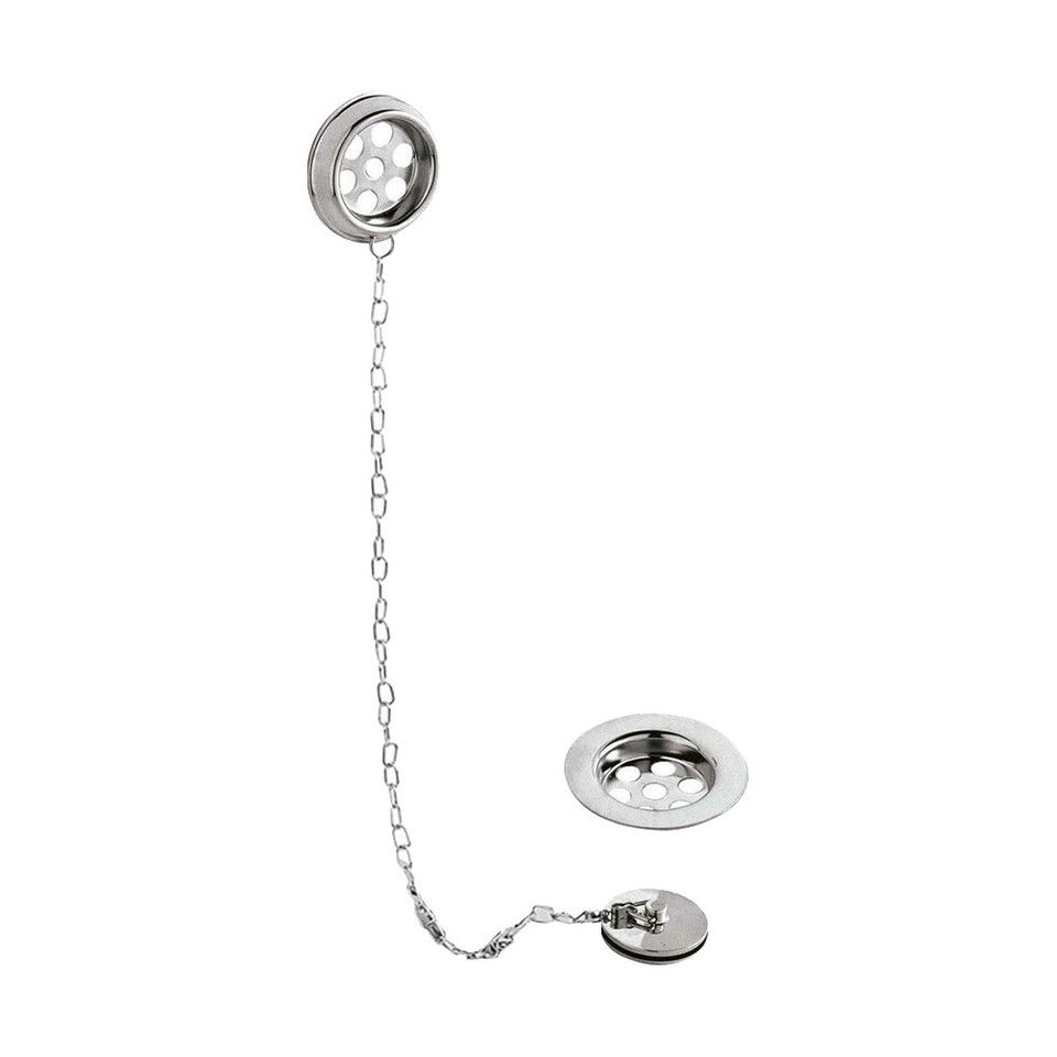 Chrome Retainer Bath Tub Waste Drain with Brass Plug Overflow and Ball ...