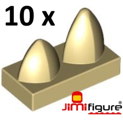 NEW 10 x LEGO Tile Modified 1x2 with 2 Vertical Teeth Tan 15209 Genuine ...