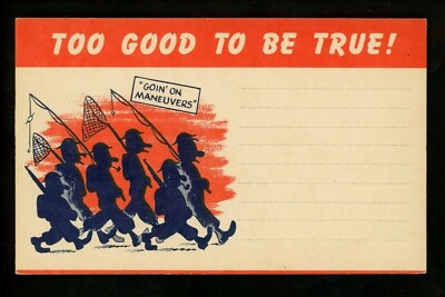 Military postcard Army Soldier letter card Goin on Maneuvers #105 ...