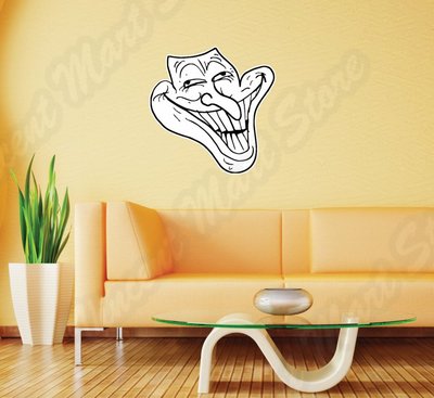 Internet Troll Face Trollface Trolling Wall Sticker Room Interior Decor ...