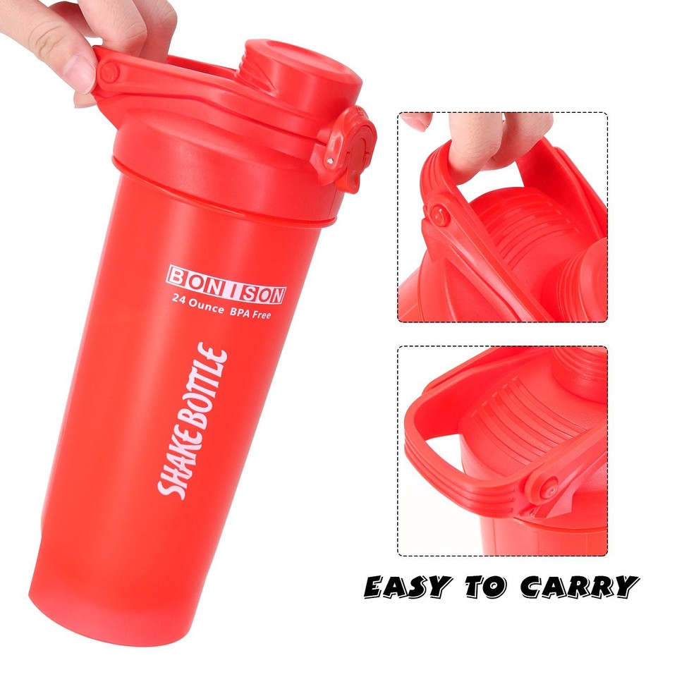 24 oz AUTOFLIP Shaker Bottle Protein Mixes Powder Blender Smoothie ...