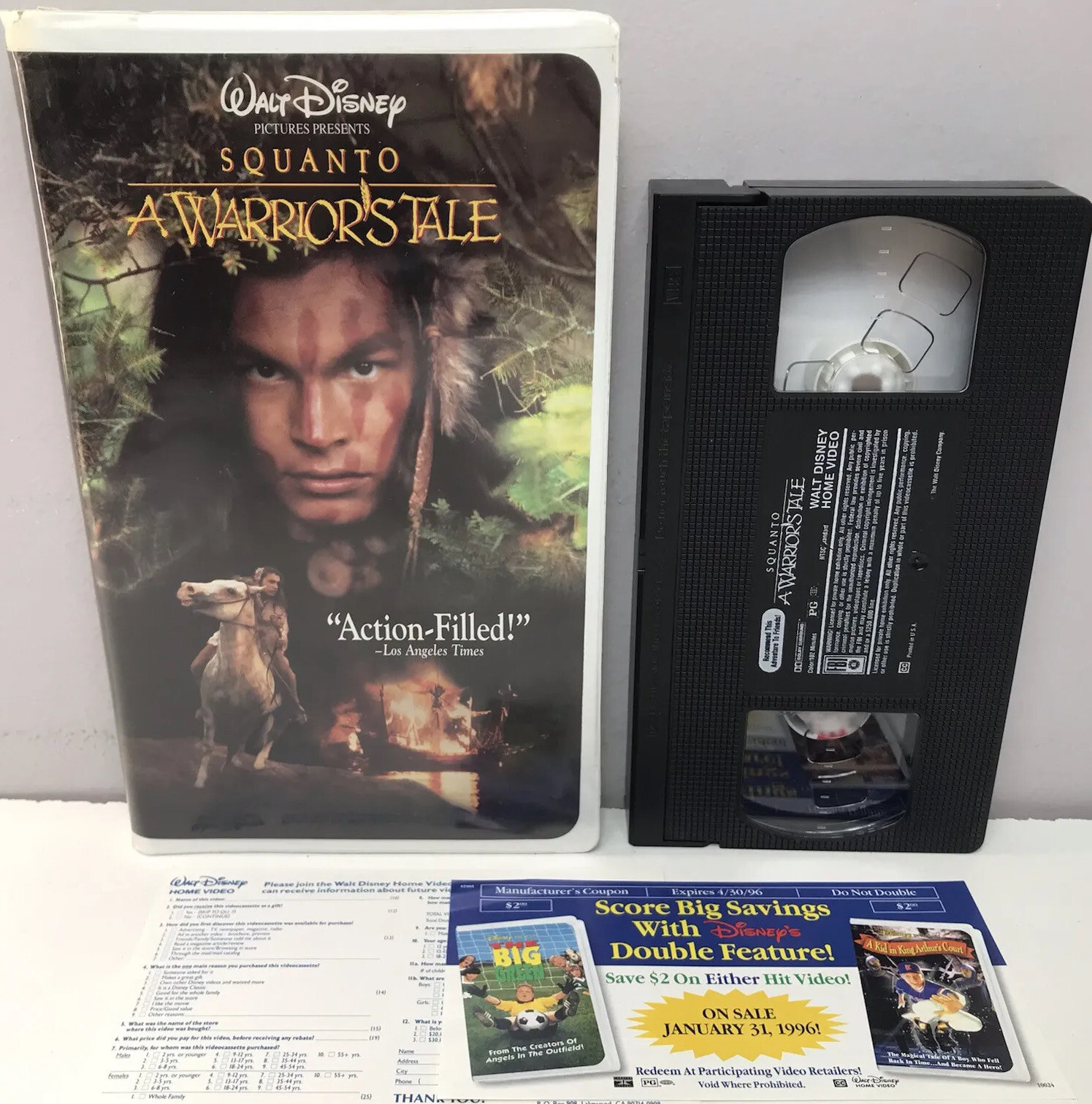 Disney Squanto: A Warrior’s Tale VHS Video Tape Clamshell Case BUY 2 ...