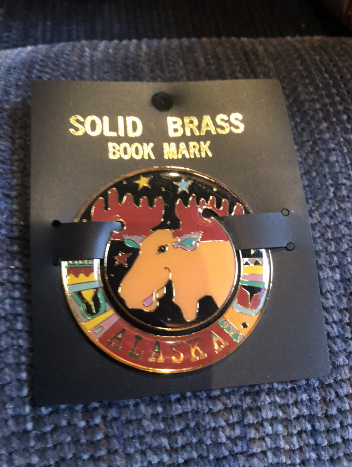 Solid Brass Alaska Moose Bookmark Vintage 1990s New NWT | eBay