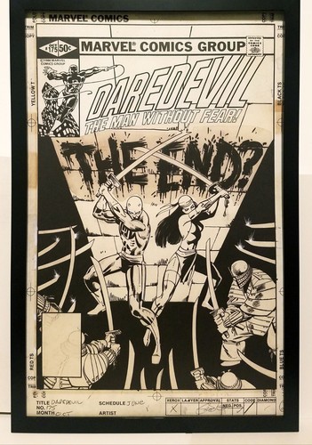 Daredevil #175 Elektra by Frank Miller 11x17 FRAMED Original Art Poster ...